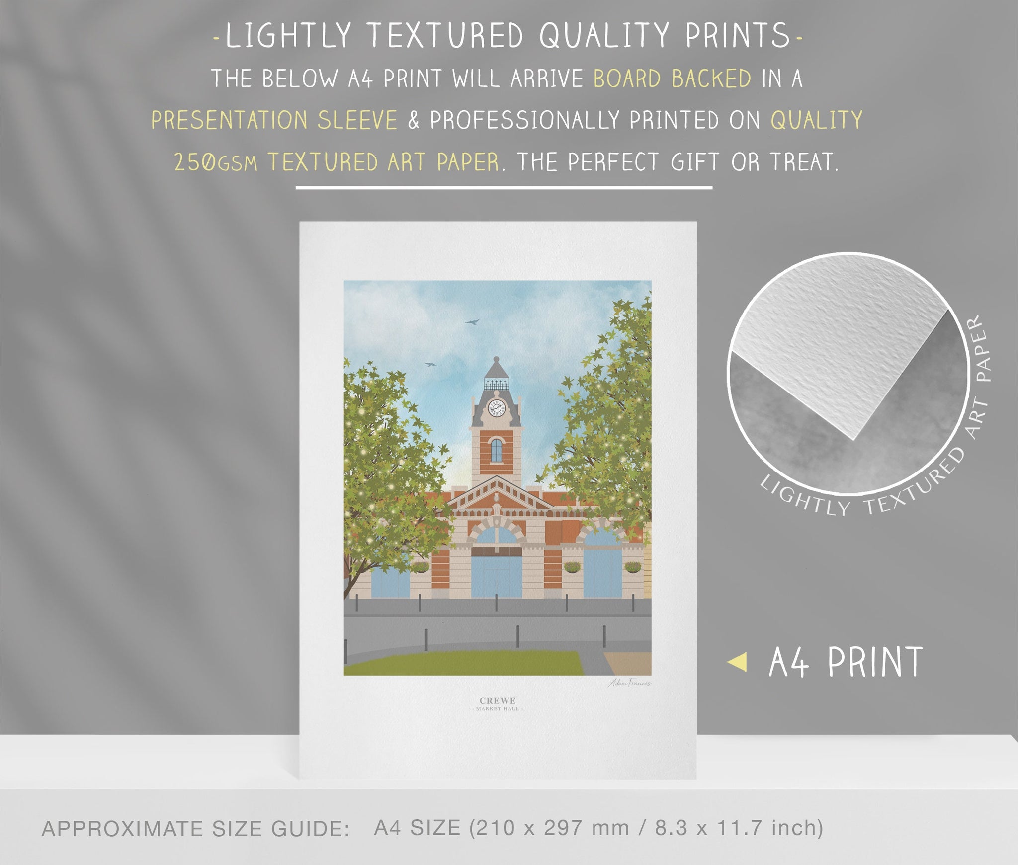 Crewe, 'Market Hall', Art Prints – Adam Francis Illustrator