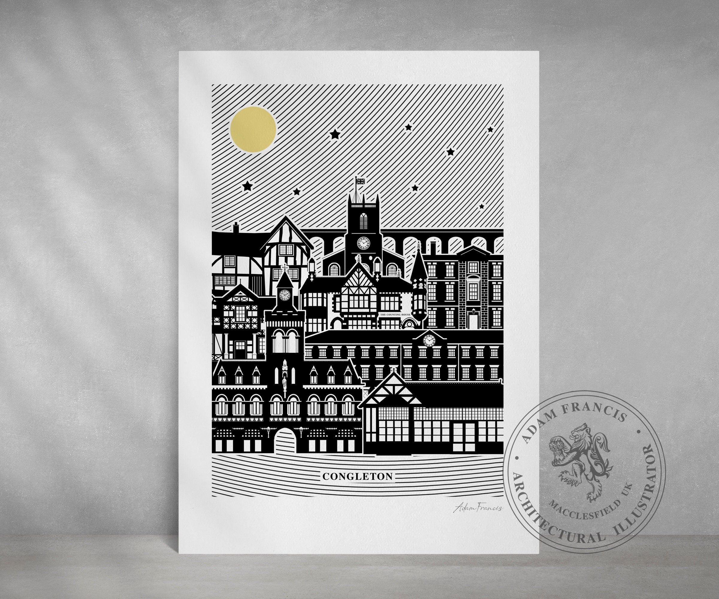 Congleton Art Print – Adam Francis Illustrator